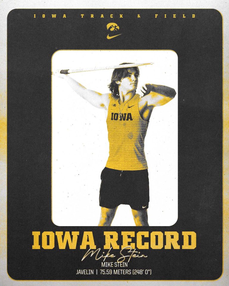 Iowa freshman Mike Stein breaks javelin school record at Desert Heat ...