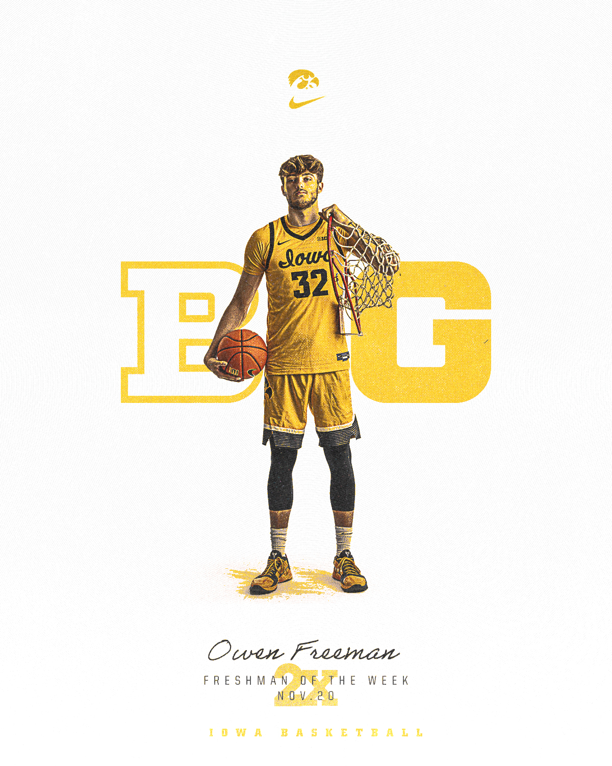 Iowa forwards Ben Krikke, Owen Freeman sweep Big Ten weekly honors ...