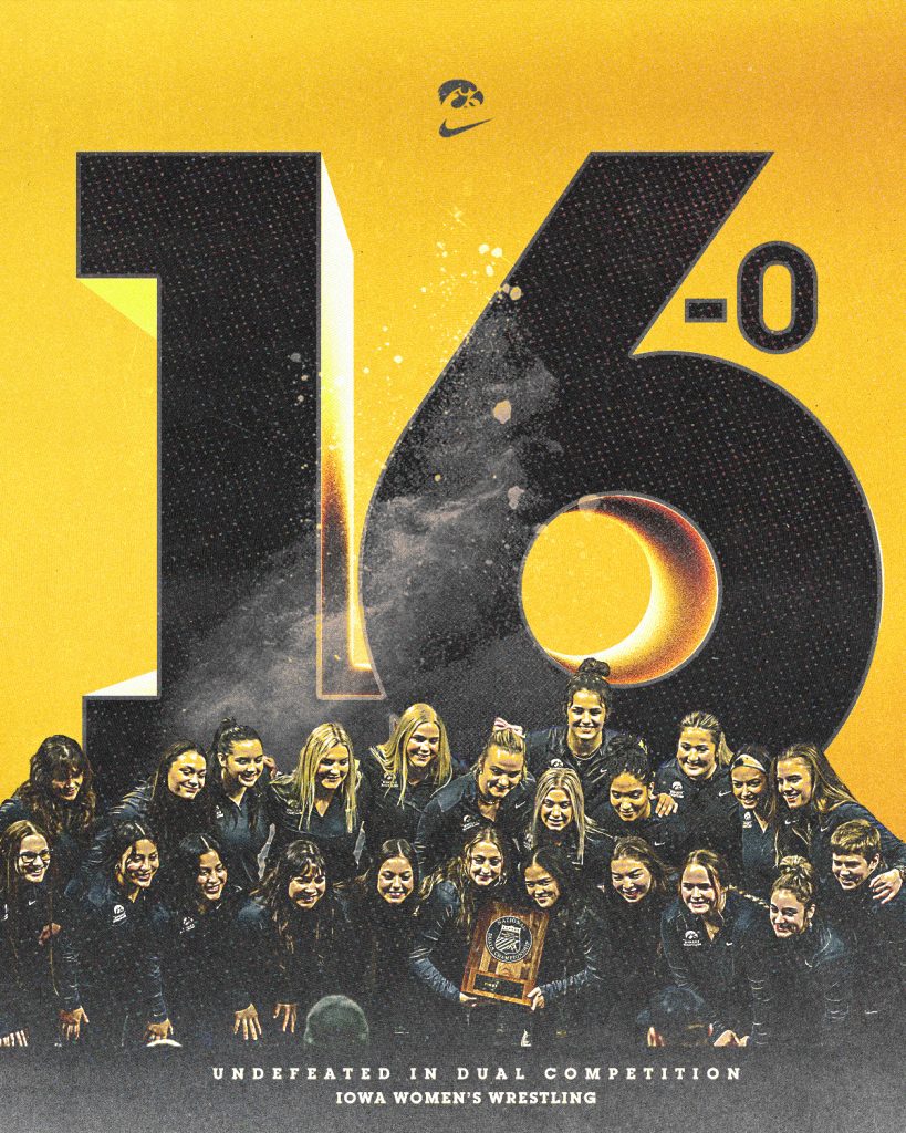 Iowa women's wrestling finishes inaugural season undefeated in dual ...