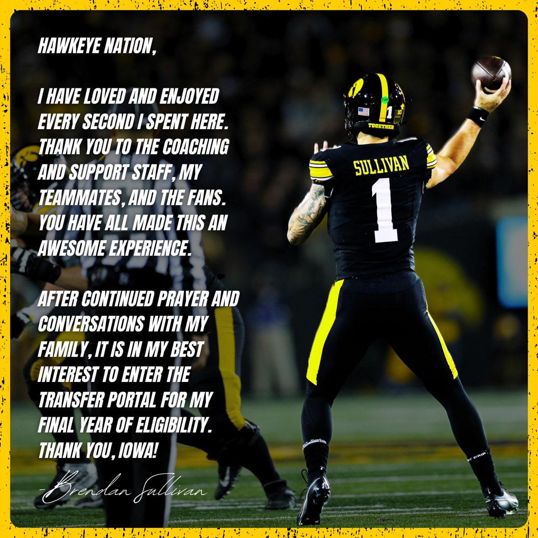 Iowa QB Brendan Sullivan has entered the transfer portal - Hawk Fanatic