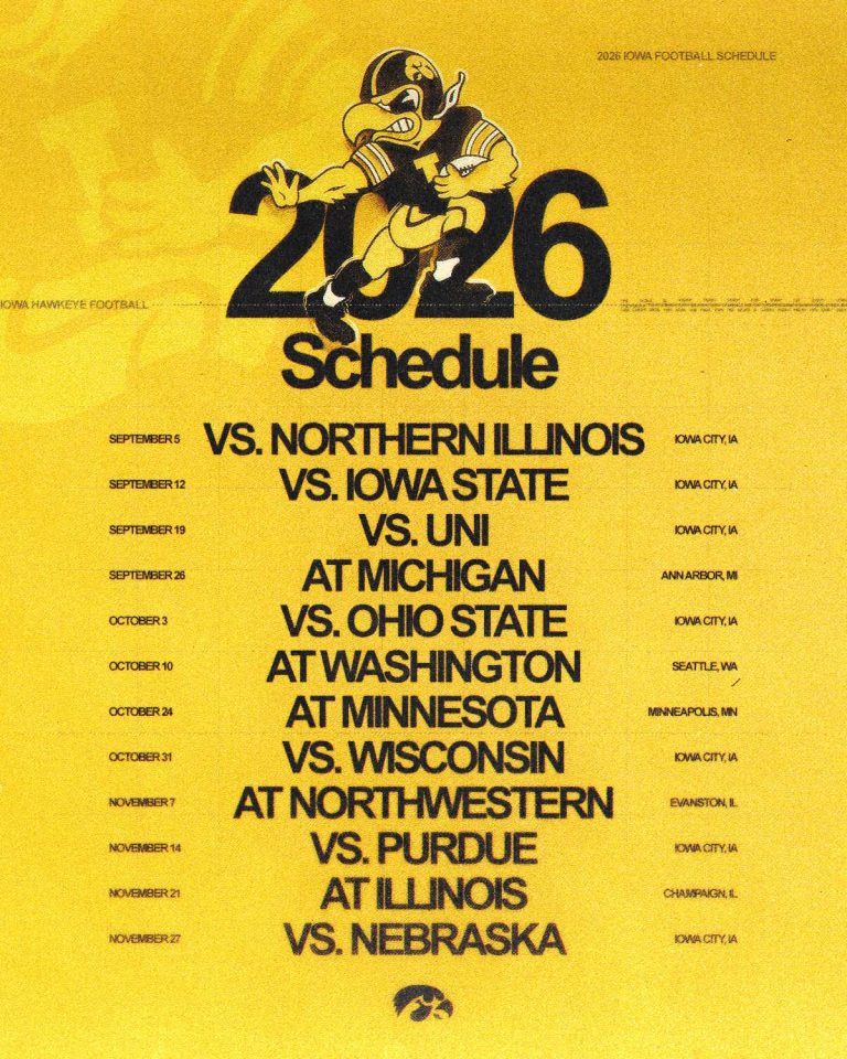 Iowa football announces 2026 schedule - Hawk Fanatic