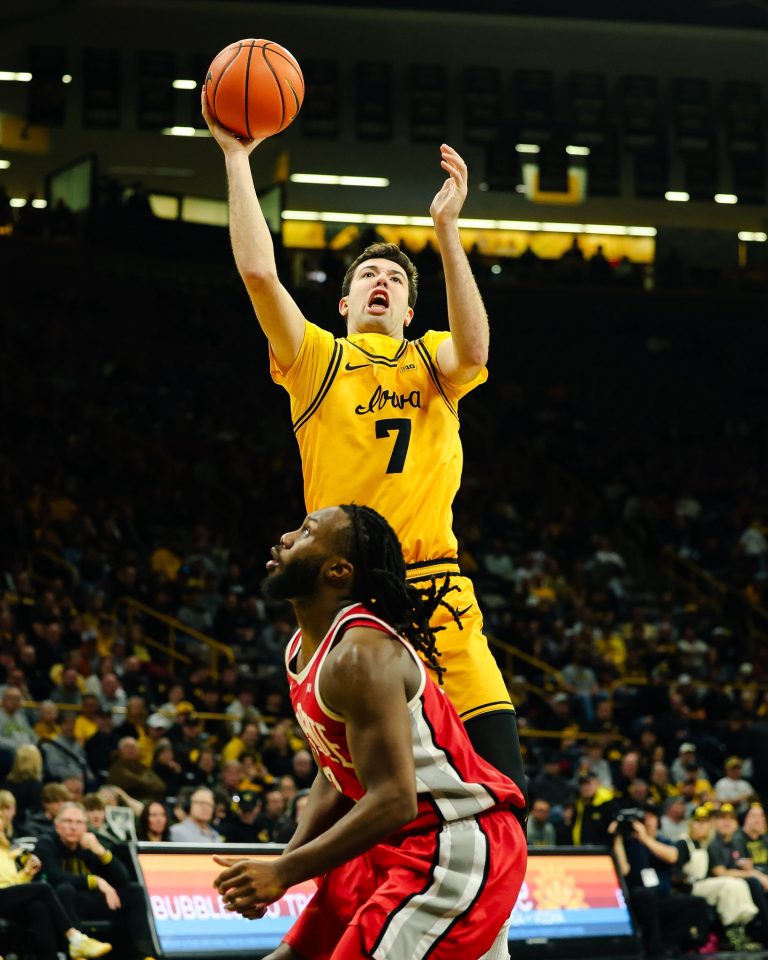 Iowa men defeat Ohio State 74-57 for 20th win under first-year head ...