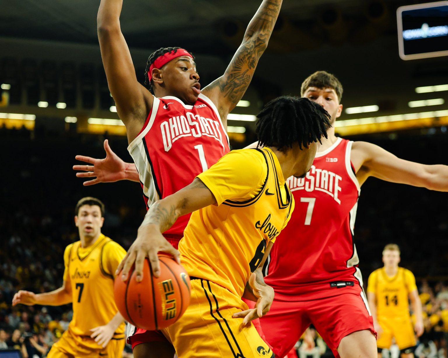 Iowa men defeat Ohio State 74-57 for 20th win under first-year head ...