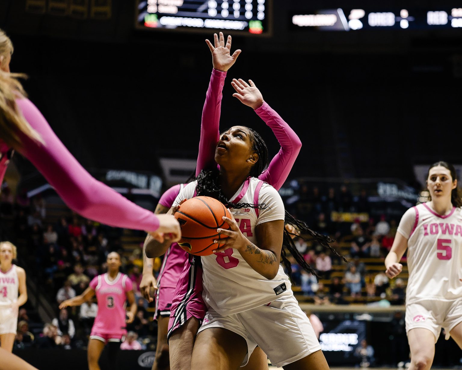 No. 13 Iowa women's hoops defeats Purdue 83-74 at Mackey Arena - Hawk ...