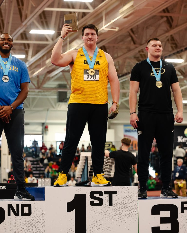 Iowa junior Ryan Johnson wins Big Ten weight throw with world-leading ...