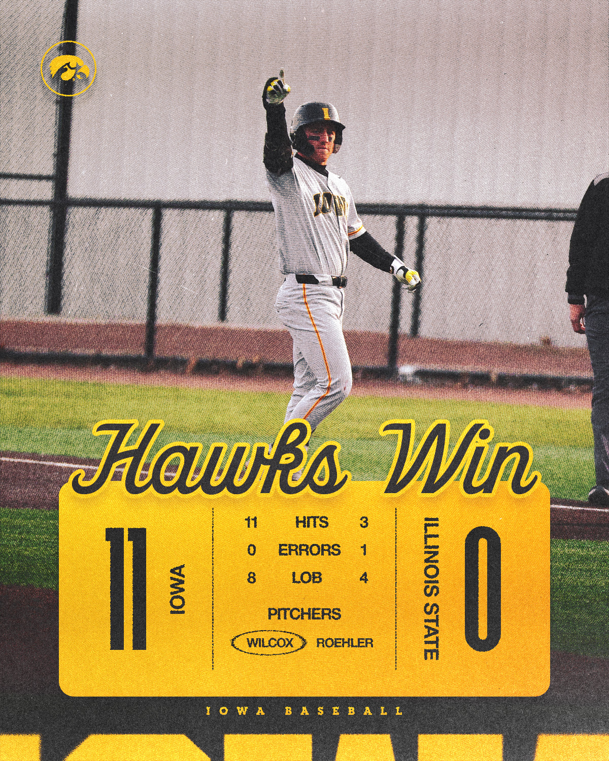 Iowa baseball defeats Illinois State 11-0 in Normal - Hawk Fanatic