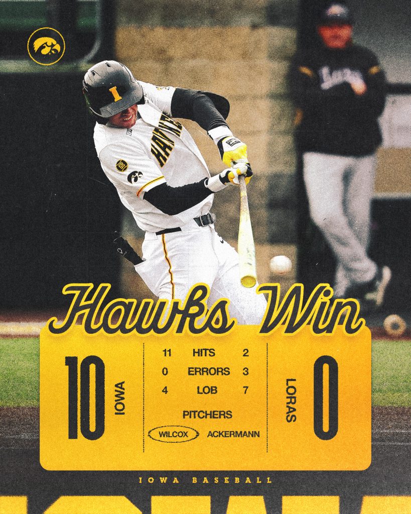 Iowa baseball defeats Loras 10-0 at Duane Banks Field - Hawk Fanatic