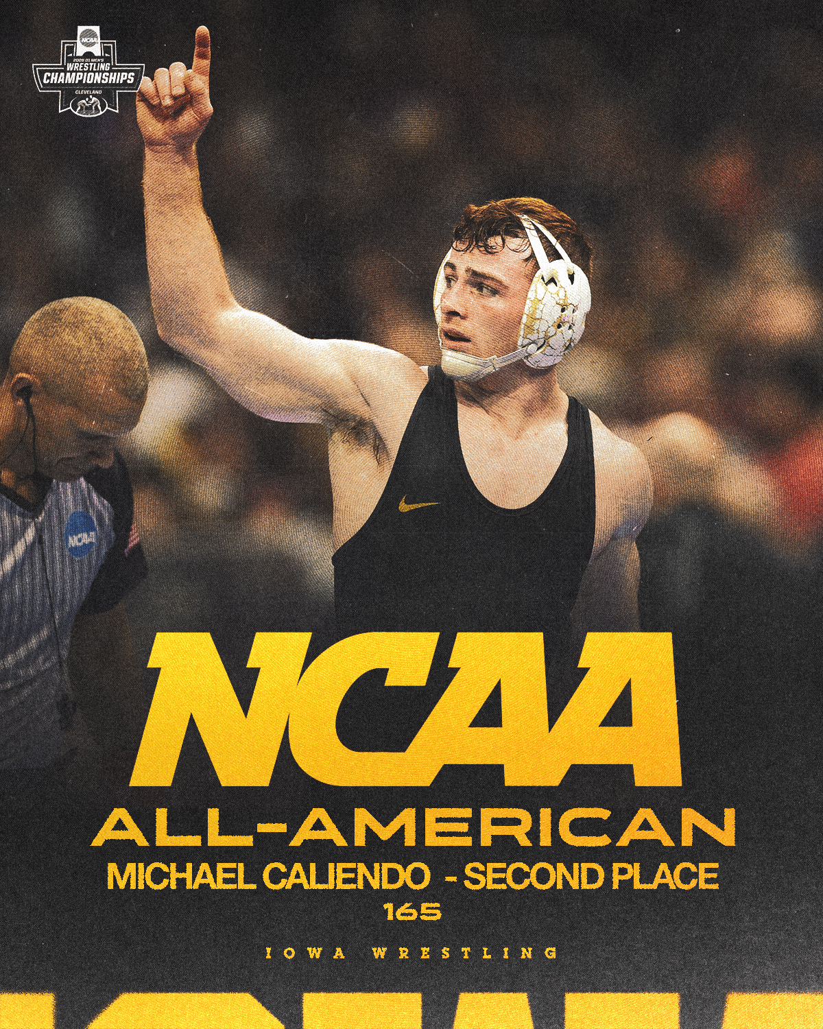 Michael Caliendo finishes NCAA runner-up at 165 pounds; Iowa finishes ...