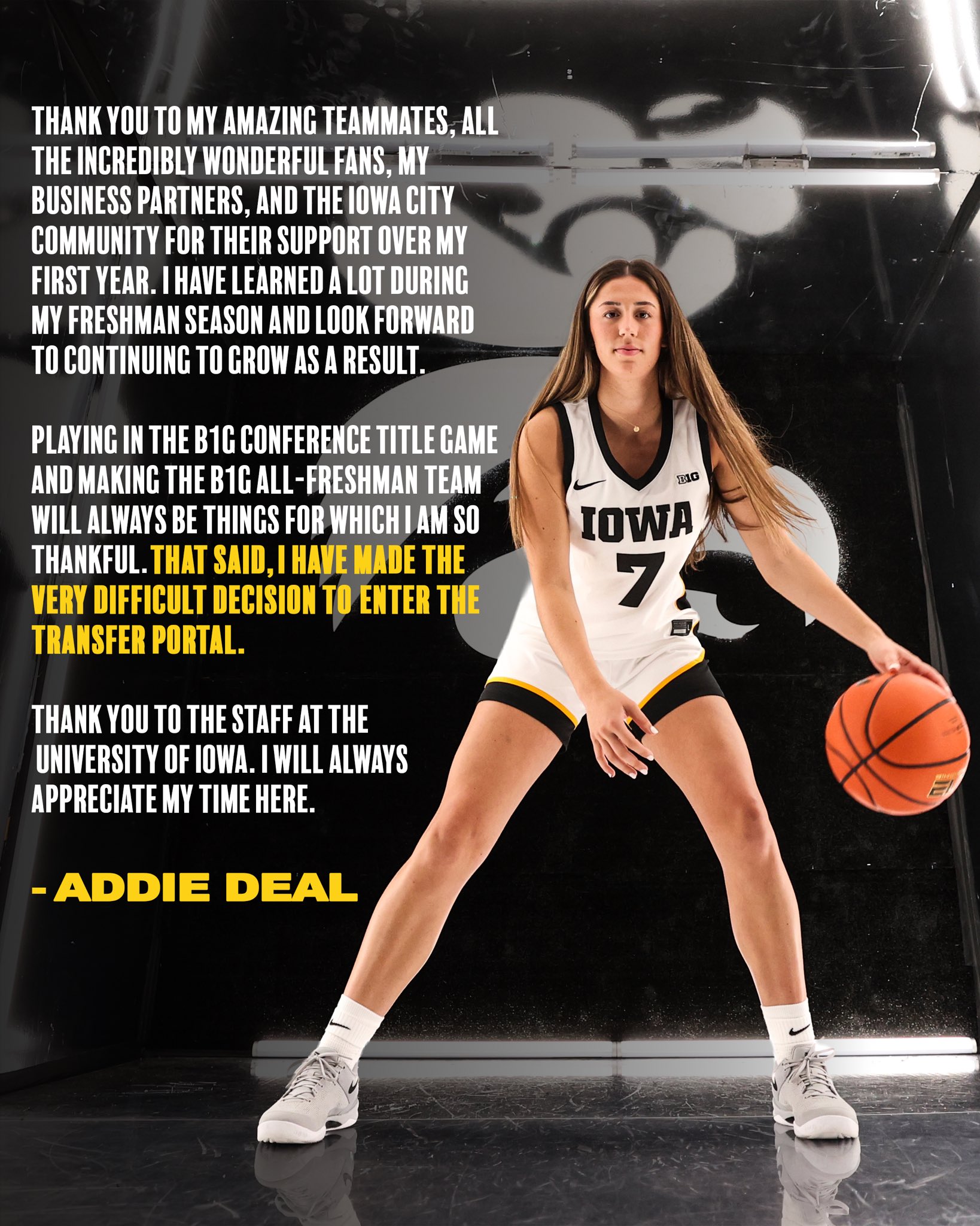 Iowa guard Addie Deal plans to enter transfer portal - Hawk Fanatic