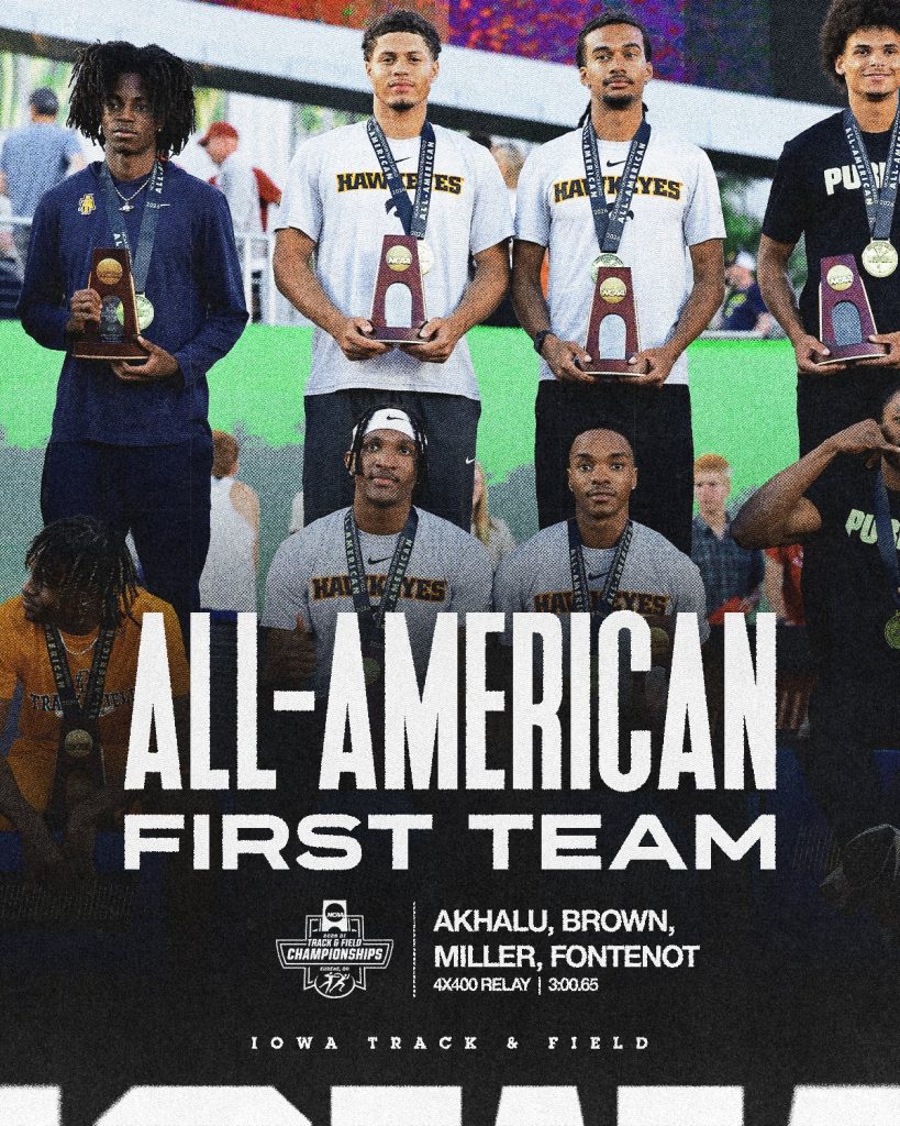 Iowa men's 4x400 relay finishes fifth at 2026 NCAA Outdoor Track and ...